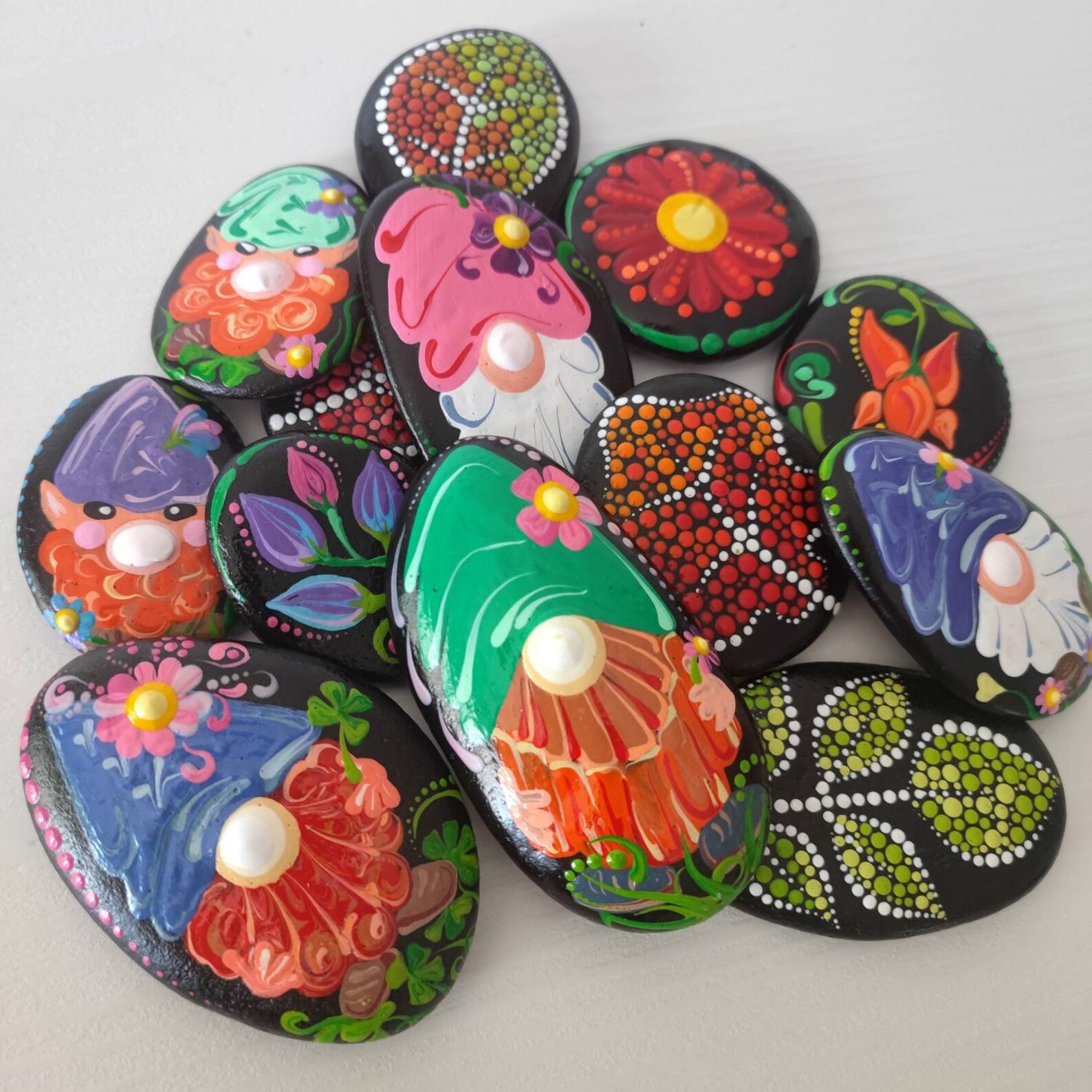 Set of Four Random Gnomes Little Dwarf Creatures Earth - Etsy