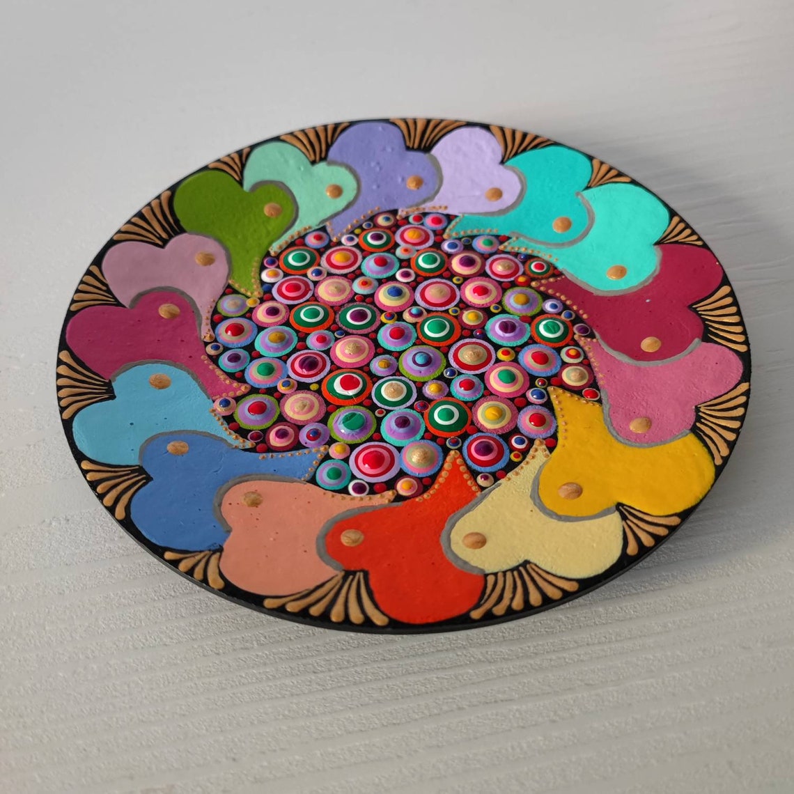 Colorful Handpainted Wooden Bowl House Table Decoration Bowl - Etsy
