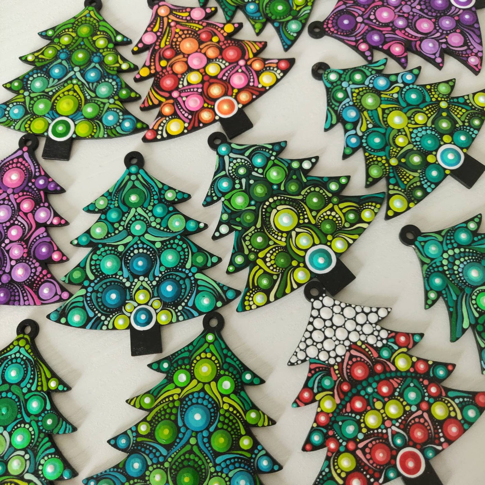 Custom Christmas Tree Ornaments on Wood in Shape of a Tree - Etsy UK