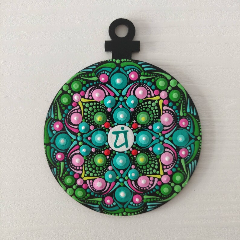 The Heart Chakra Mandala Ornament on Wood Noel Christmas - Etsy