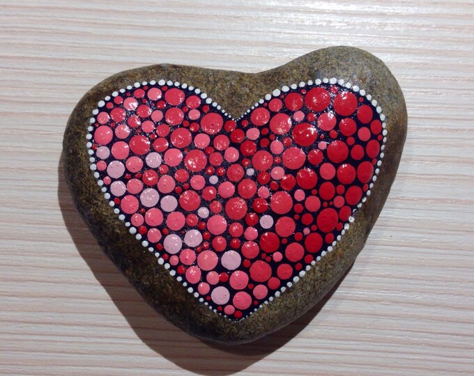 Heart Love Painted Stone Valentine Gift Love Gift Adriatic Decoration ...
