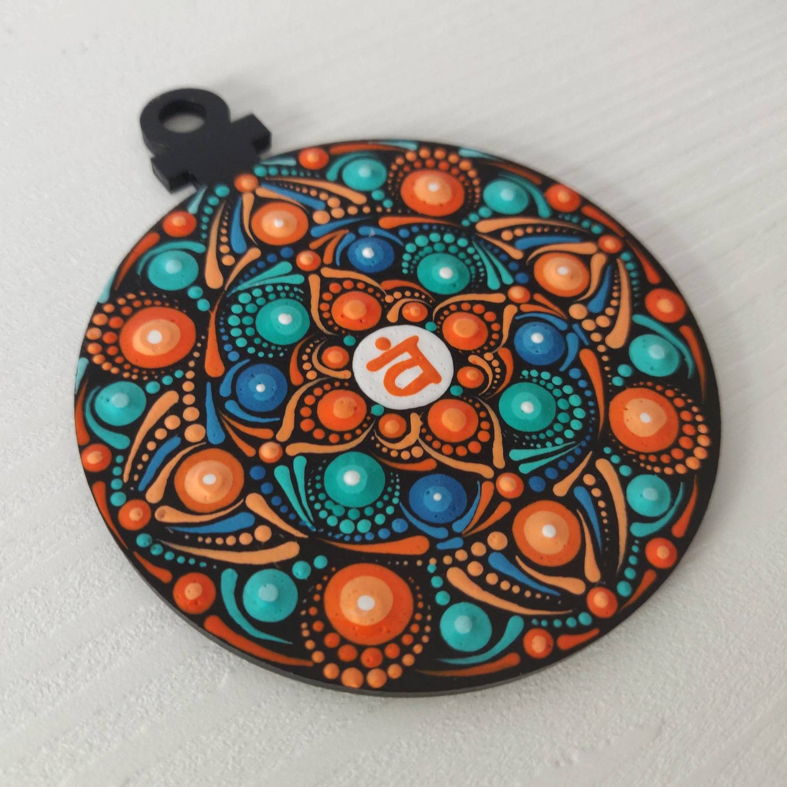 The Sacral Chakra Mandala Ornament on Wood, Noel Christmas Ornaments ...