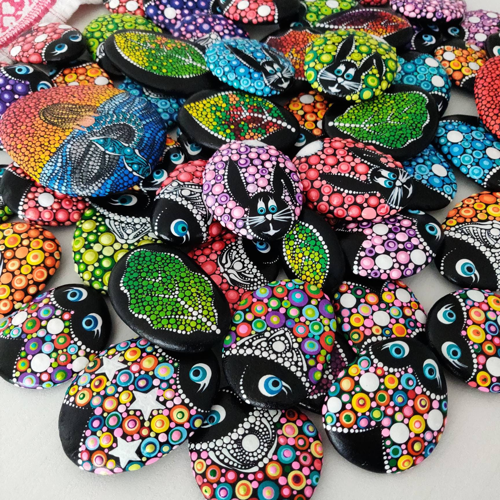 MINI Fishes on Rocks SET OF 5 Painted Stone Fairy Garden Gift | Etsy