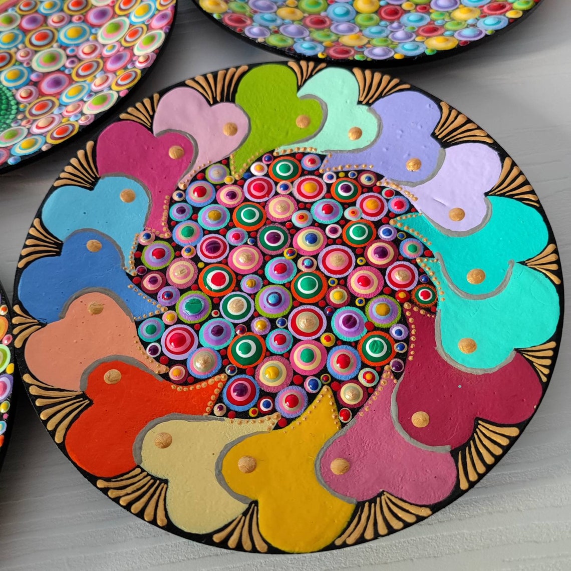 Colorful Handpainted Wooden Bowl House Table Decoration Bowl - Etsy