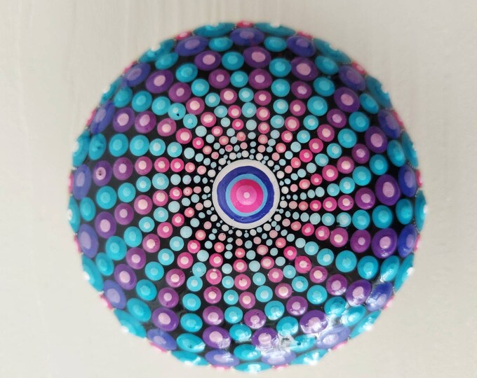 Wood - Dot Art Mandala Painted Wood Pebbles, Fairy Garden Gift ...