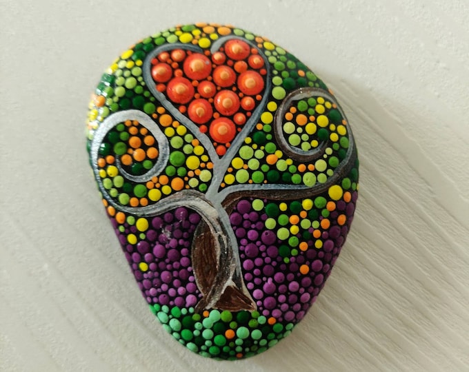 Tree of Life Dot Art Painted Stone Painted Rock Fairy Garden - Etsy