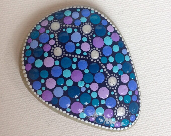 Constellation Dolphin Painted Stone Decoration Painted Rock Beachstone ...