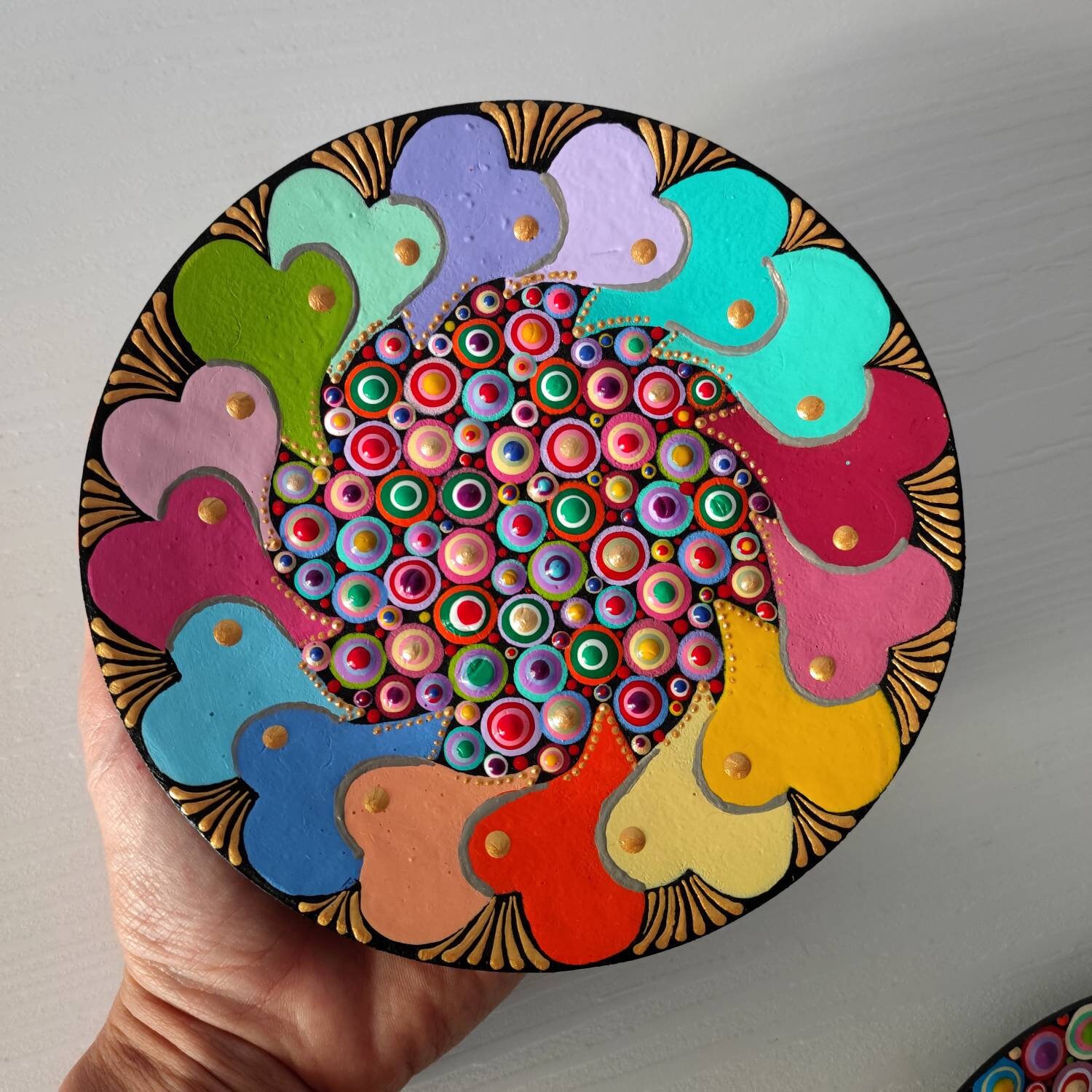 Colorful Handpainted Wooden Bowl House Table Decoration Bowl - Etsy