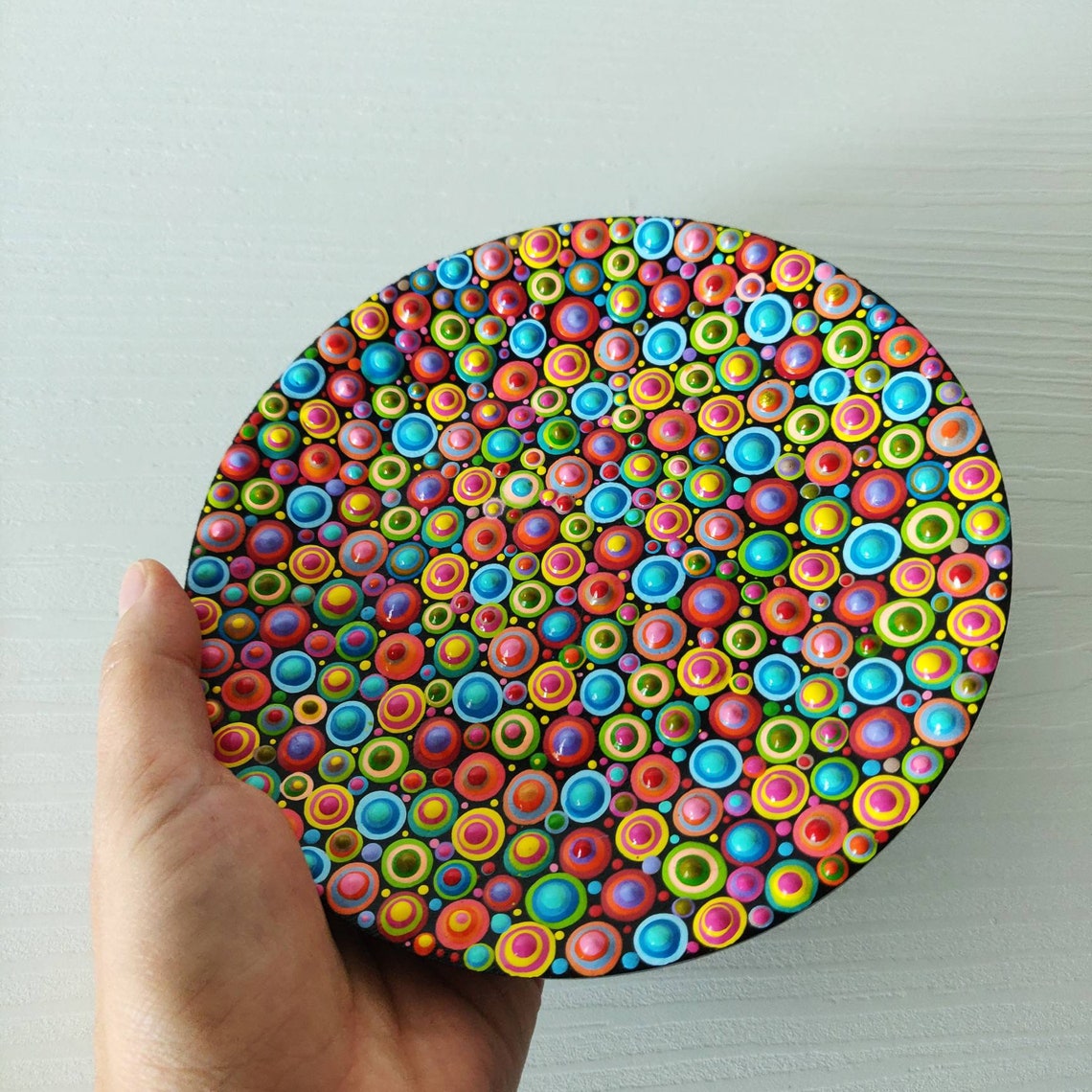 Colorful Handpainted Wooden Bowl House Table Decoration Bowl - Etsy