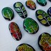 SET OF 6 6 Leaves on a Stone Leaf on a Rock Dotart Leaf - Etsy