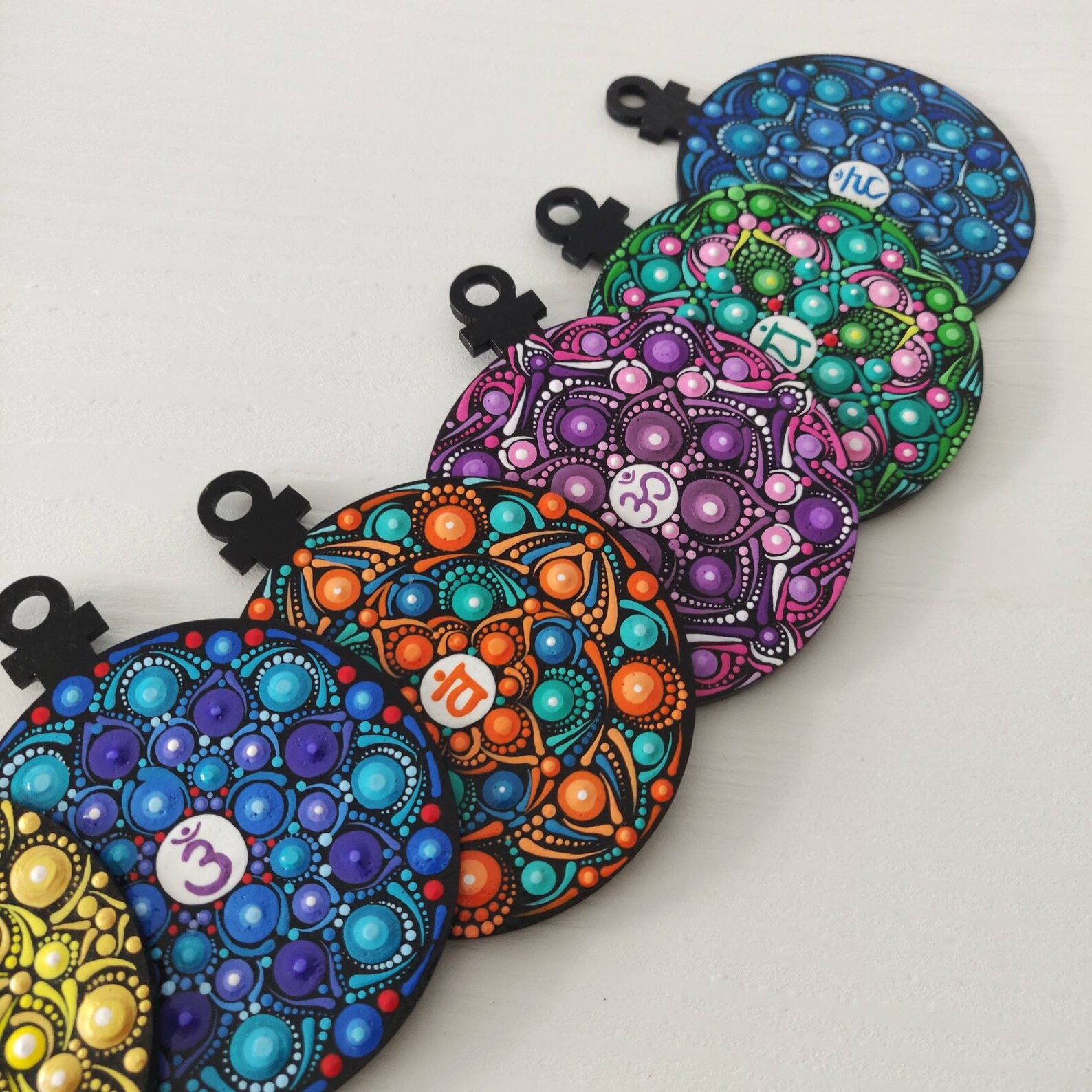 The Heart Chakra Mandala Ornament on Wood Noel Christmas - Etsy
