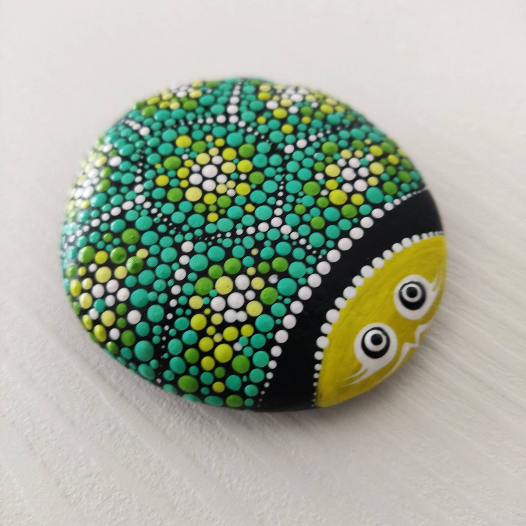 Dot Art Turtle Painted Stone Fairy Garden Gift Decoration Painted Rock ...