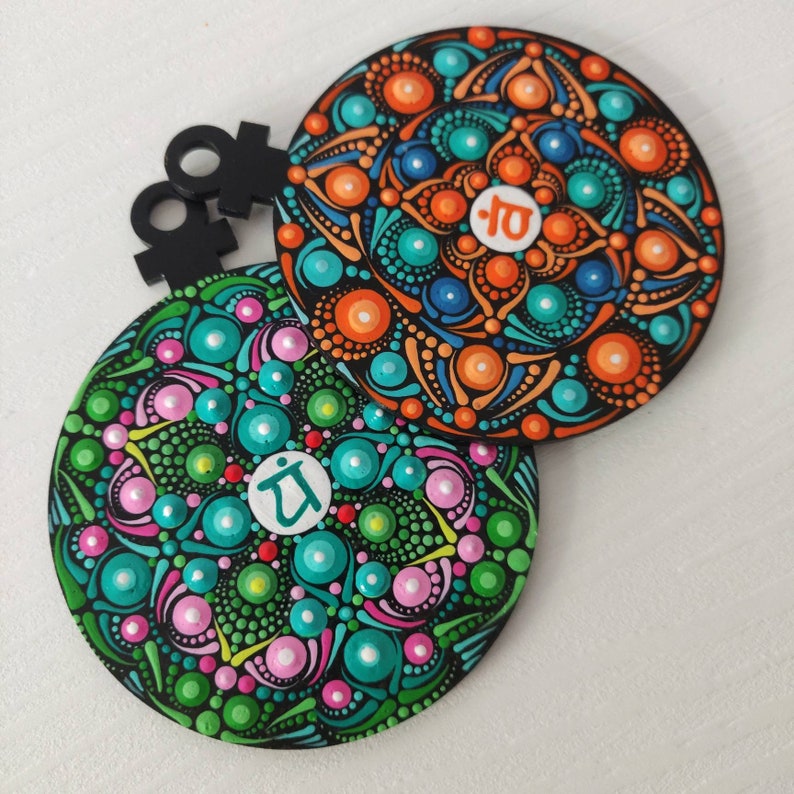 The Heart Chakra Mandala Ornament on Wood Noel Christmas - Etsy
