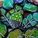 SET OF 6 6 Leaves on a Stone Leaf on a Rock Dotart Leaf - Etsy