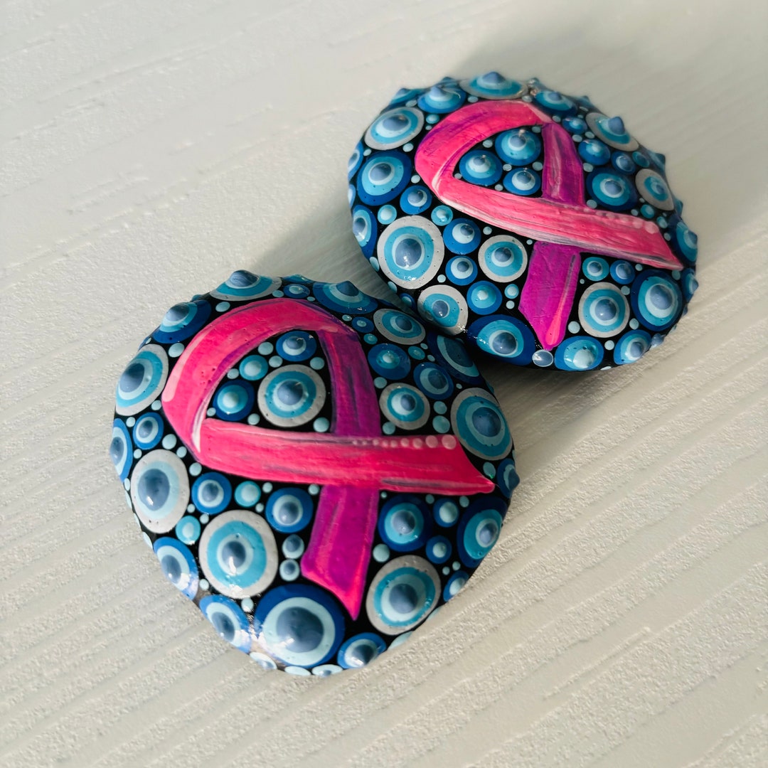 Set of 2 Breast Cancer Ribbon Charms, Breast Cancer Support, Pink ...