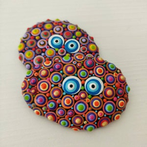 SET OF 2 Rocks, Painted Eyes on Natural Stone, Kids Gift, Fairy Garden ...