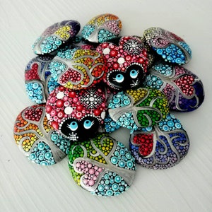 SET of 2 Mini Tree of Life Rocks Dot Art Painted Stone - Etsy Australia