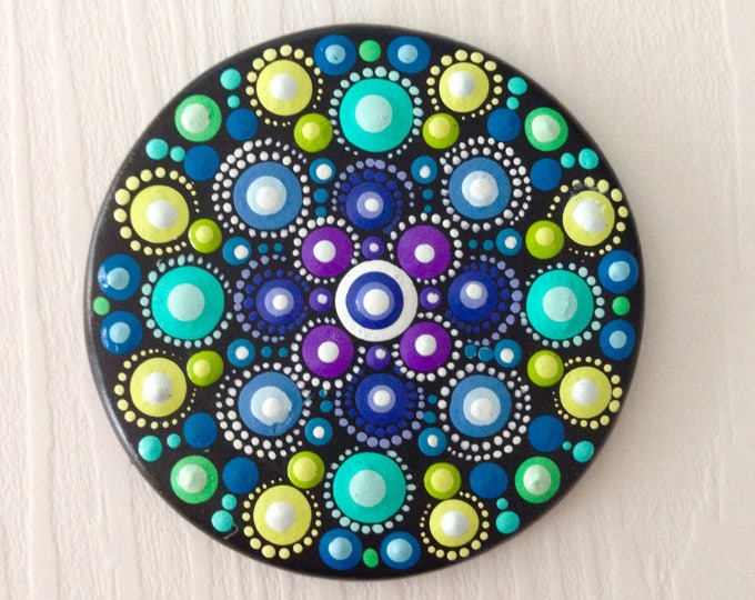 Mandala on Ceramic Dot Art Painted Ceramic Fairy Garden Marker ...