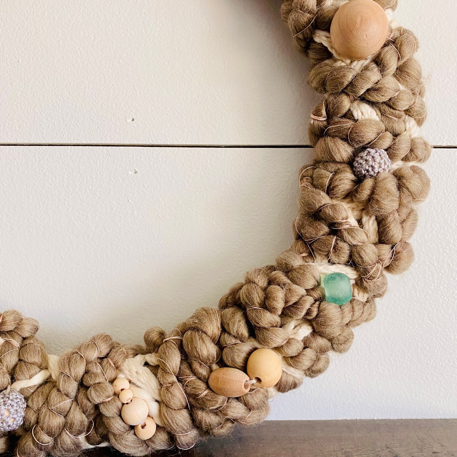 11” Earthy Bird’s Nest Fiber Wreath || Boho Yarn Minimalist Wreath ...