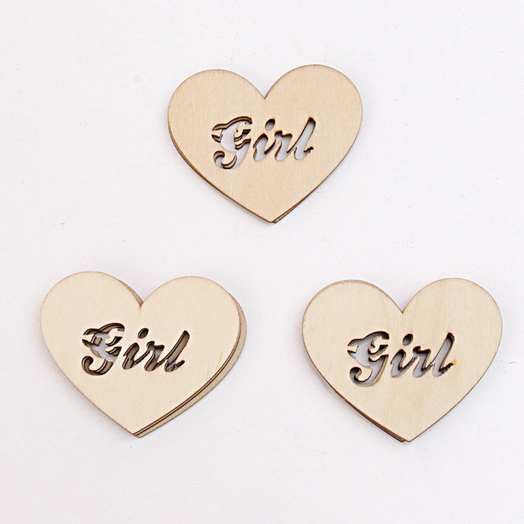 25 Girl Heart Wooden Mdf Shape Embellishment Card Making Scrapbooking ...