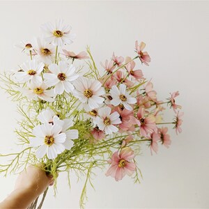 24"(overall Length)silk Cosmos Stem Artificial Faux Flower Home Decor ...