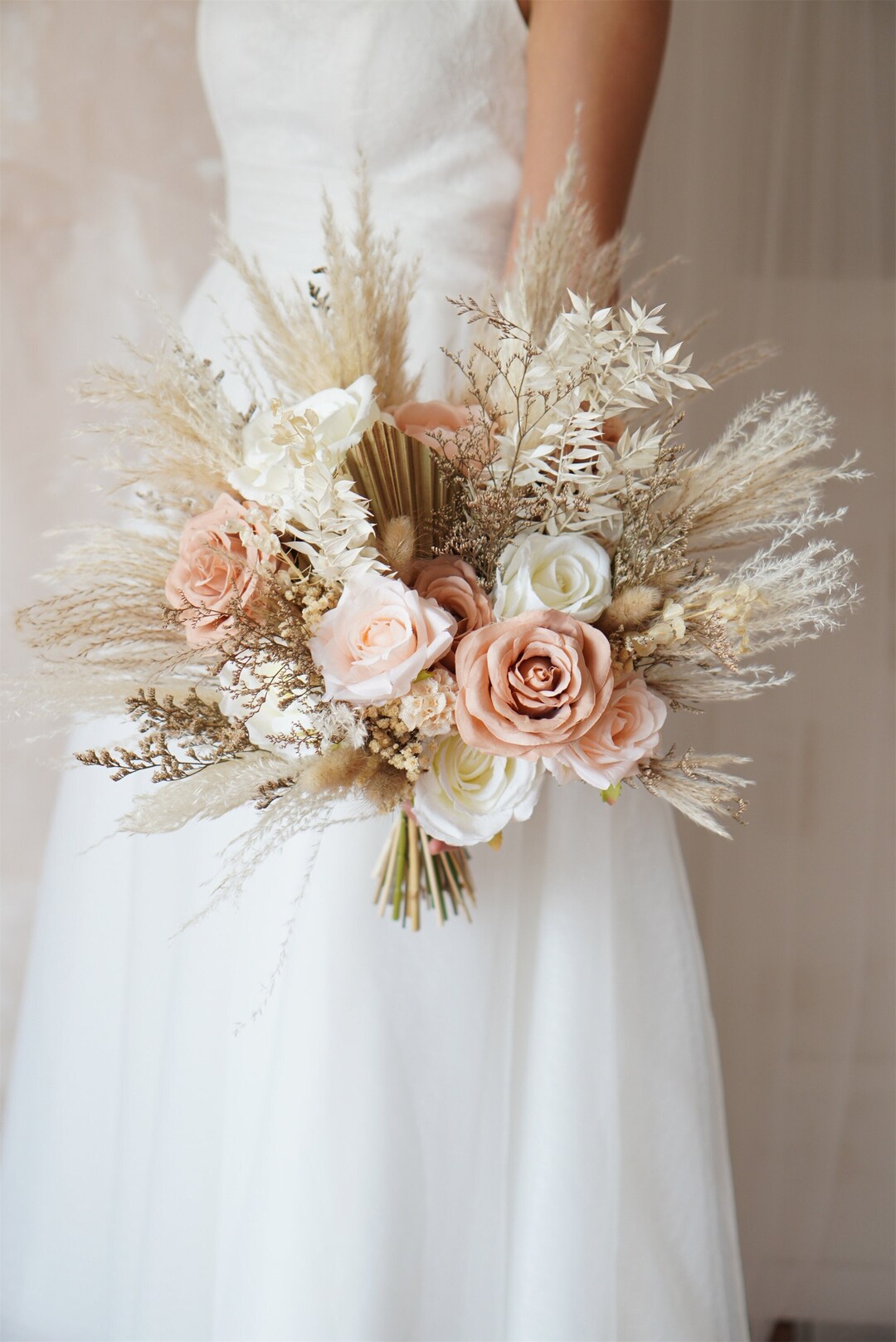 Bridal Bouquet Pampas Gras, Boho Wedding Bouquet, Bridesmaid Bouquets ...