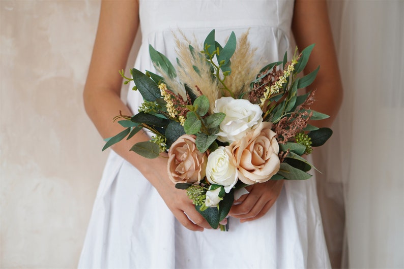 Classic Wedding Bouquet Rustic Boho Flower Bouquet Bridal - Etsy