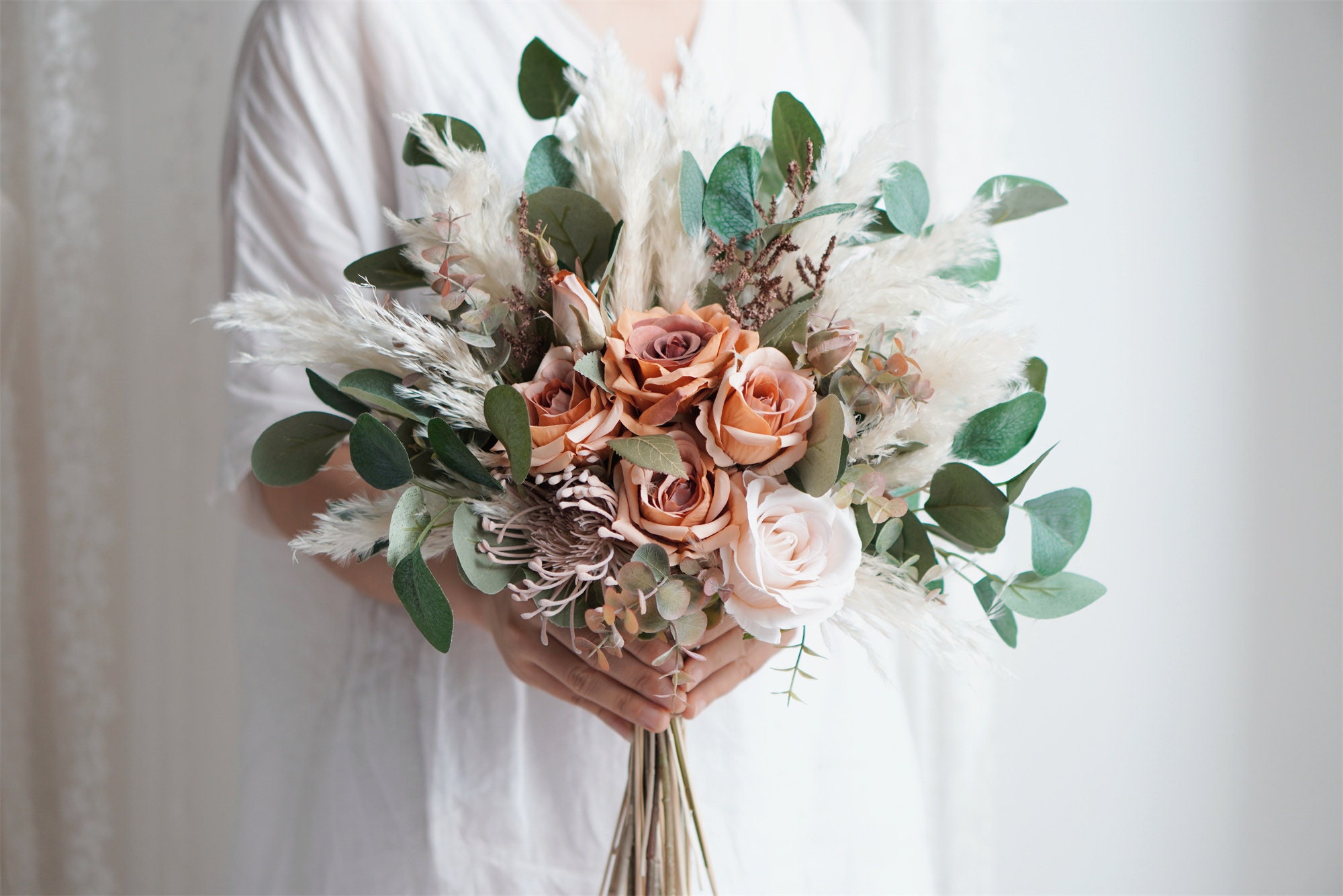 Rustic Boho Wedding Bouquet,artificial Flowers Home Wedding Decor ...