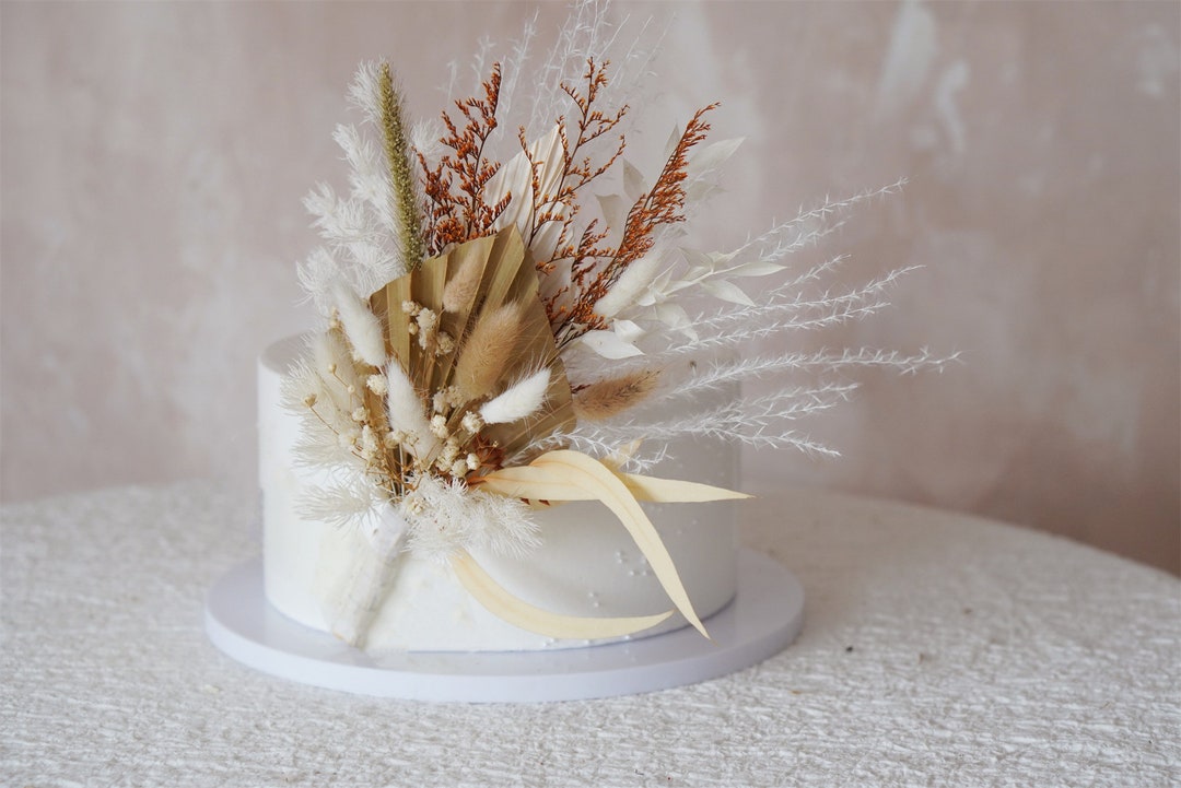 Wedding Cake Topper, Fan Cake Decoration, Cake Topper, Pampas Cake ...