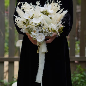 White&green Rustic Wedding Bouquet,artificial Flowers Wedding Decor ...