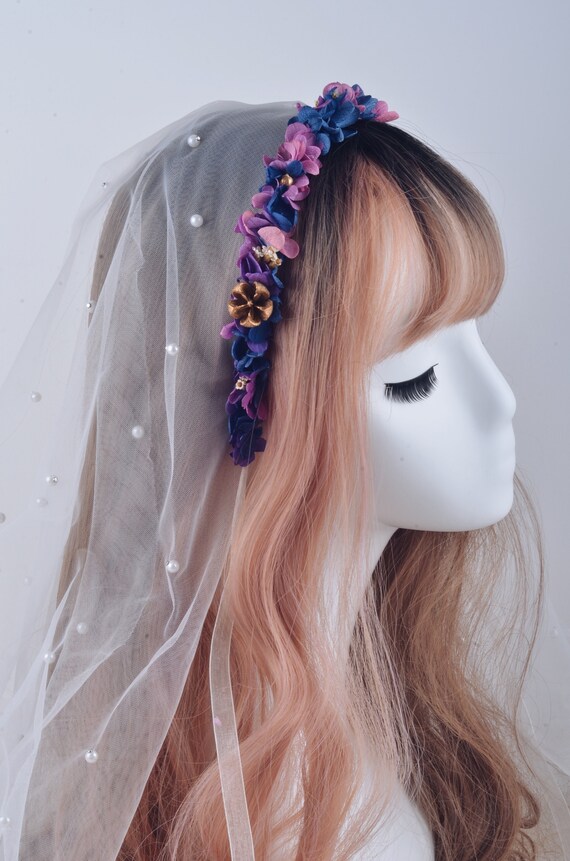 Preserved Natural Real Flower Crown Purple Blue | Etsy