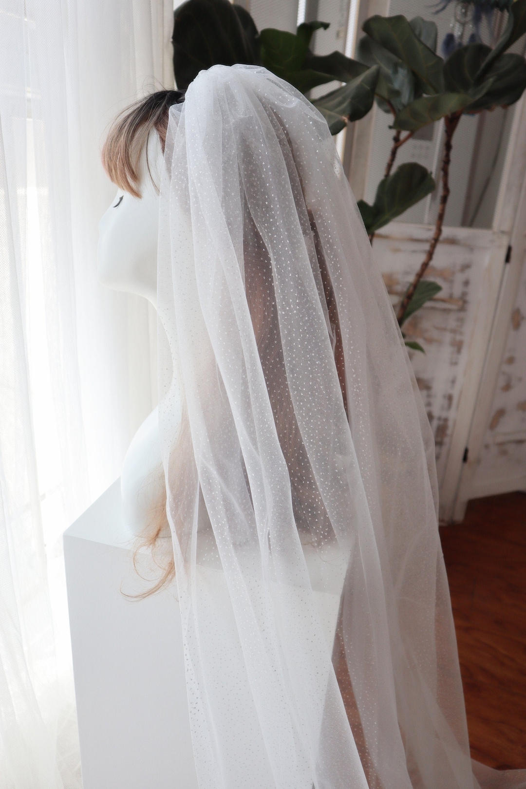 Sparkle Shimmer Slive/light Gold Wedding Veil,sparkle Shimmer Bridal ...