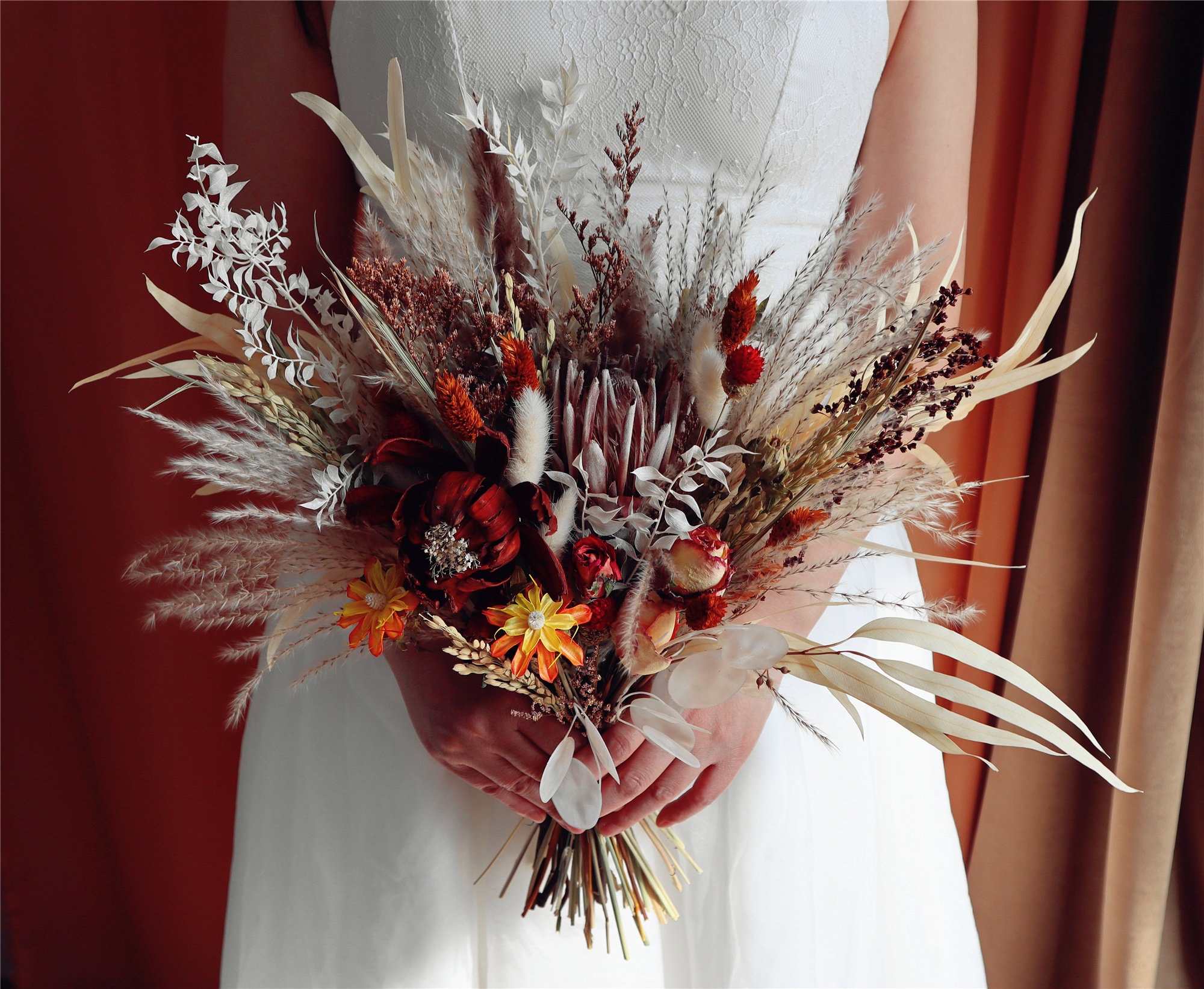Rustic boho Wedding BouquetDried natural Flowers Home Wedding | Etsy