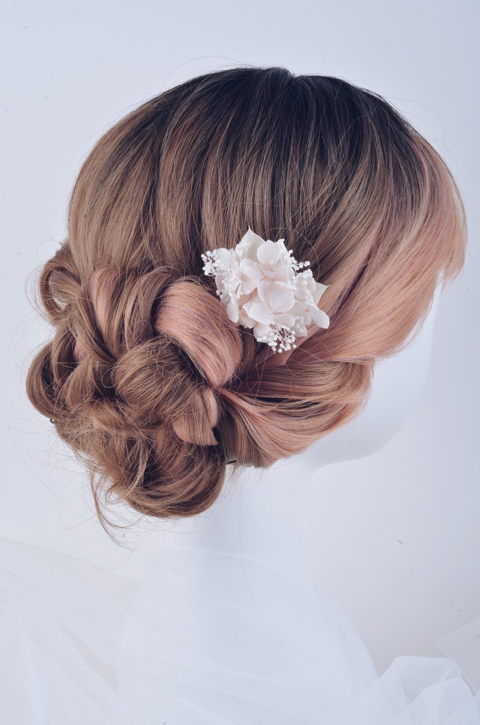 Preserved Natural Real Flower Hair Clip Pink Hydrangea Clip - Etsy