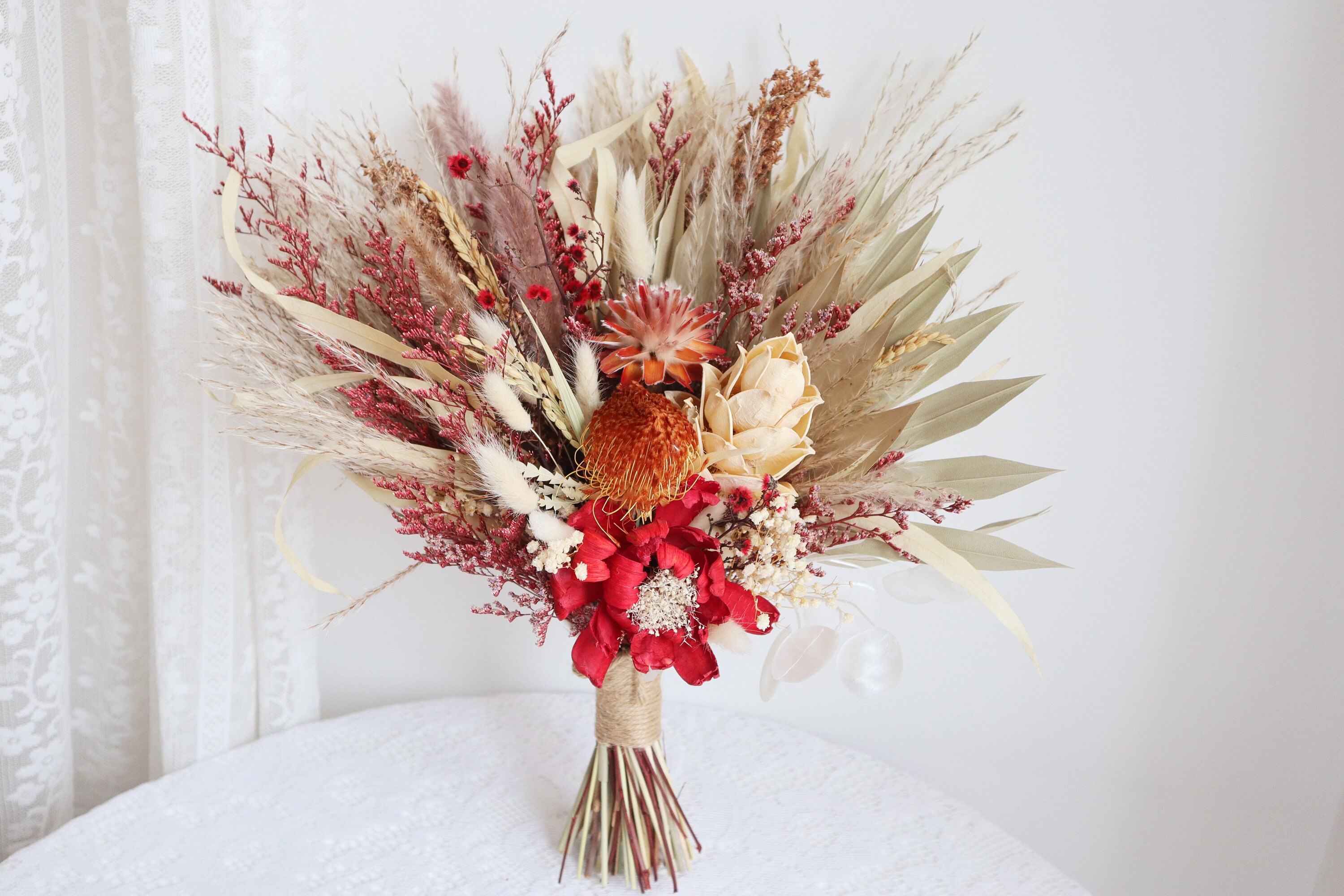 Rustic Boho Wedding Bouquetdried Natural Flowers Home Wedding | Etsy