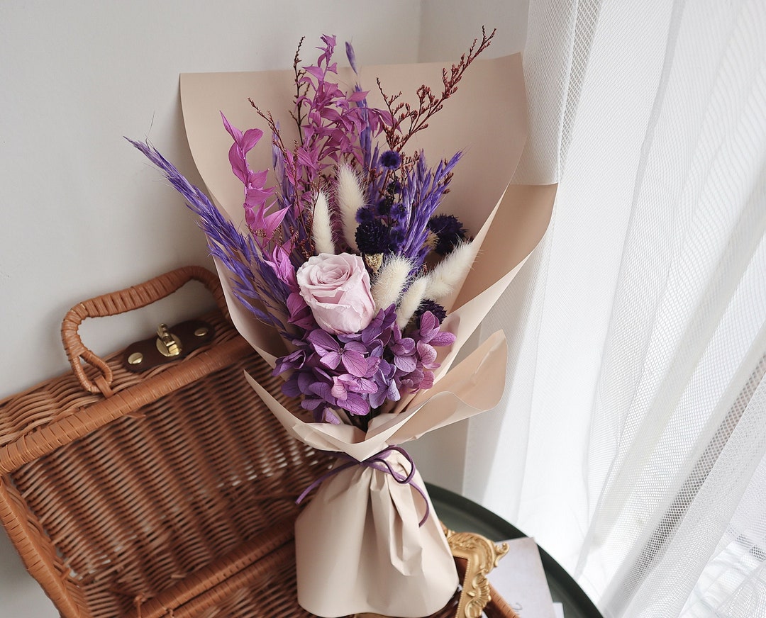 Preserved Flowers Rose Dried Flower Bouquet,natural Home Decor, Dried ...