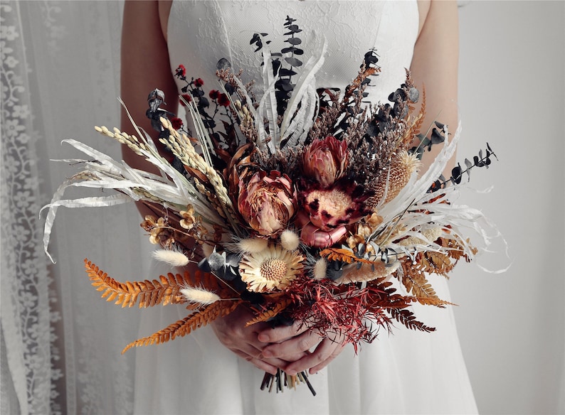 Rustic Boho Wedding Bouquetdried Natural Flowers Home Wedding - Etsy