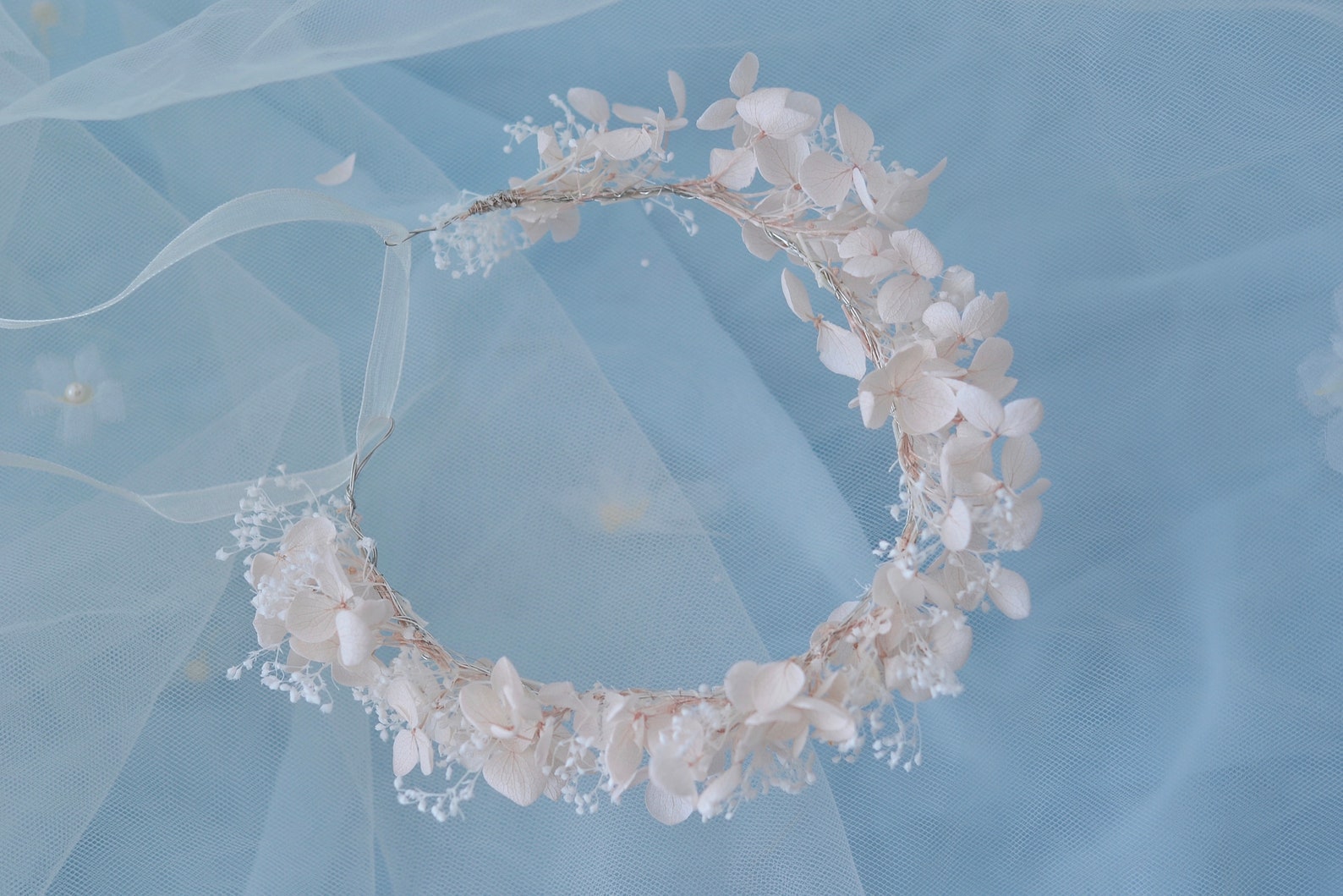 Preserved Natural Real Flower Crown Light Pink Hydrangeahalf | Etsy