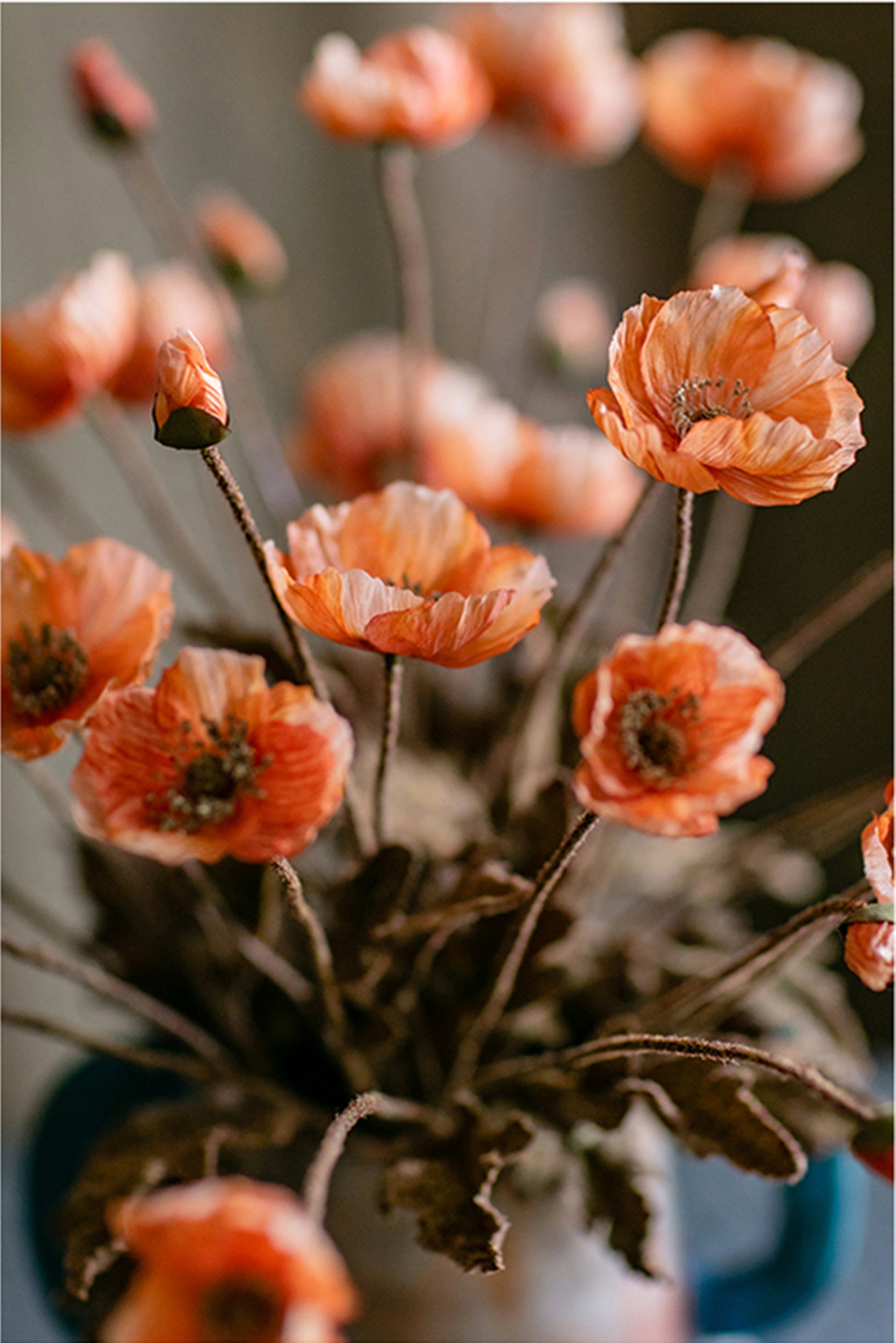 Real Touch Poppy Artificial Flowers Home Decor Centerpiece - Etsy