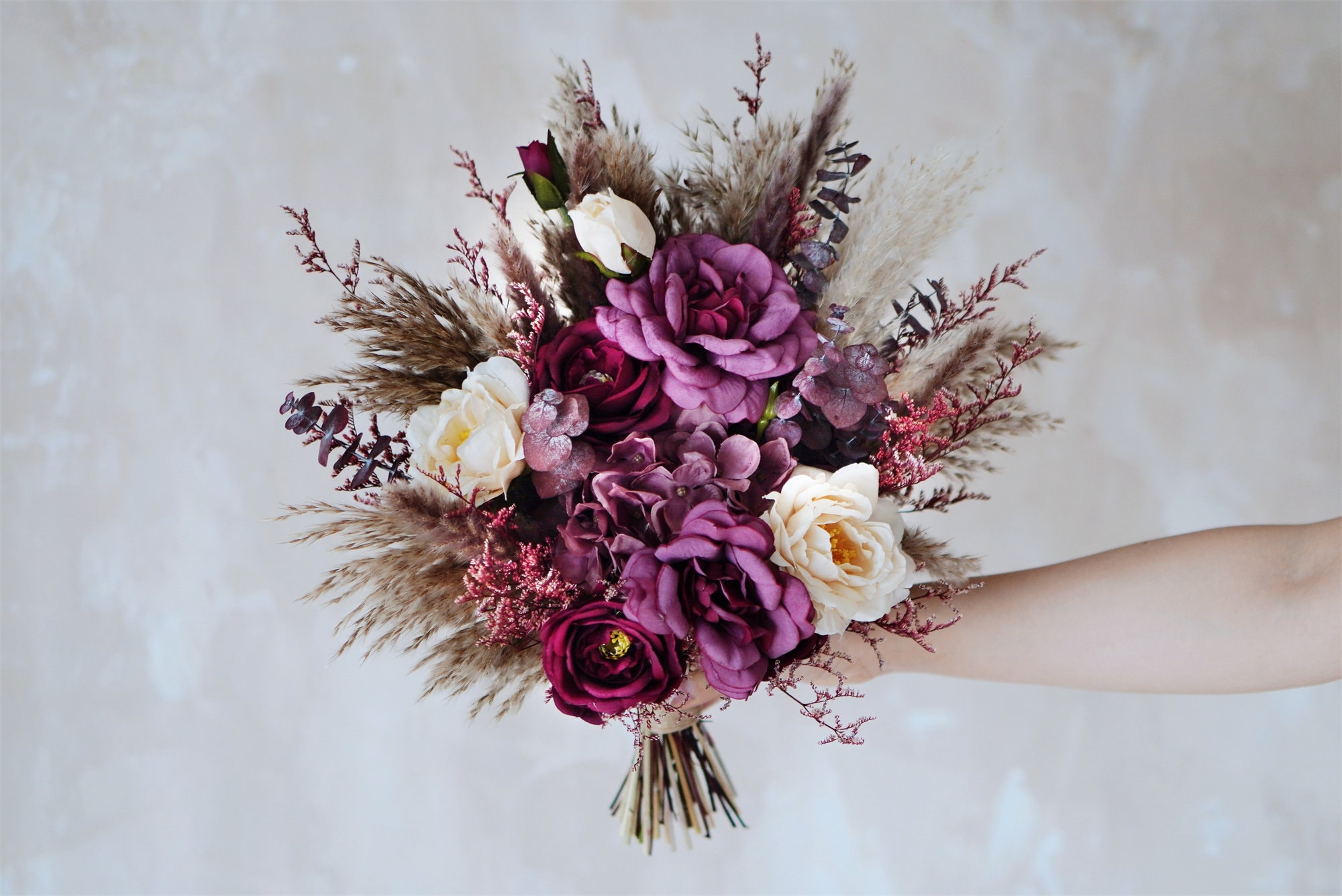 Rustic Boho Wedding Bouquetartificial Faux Flowers Home - Etsy