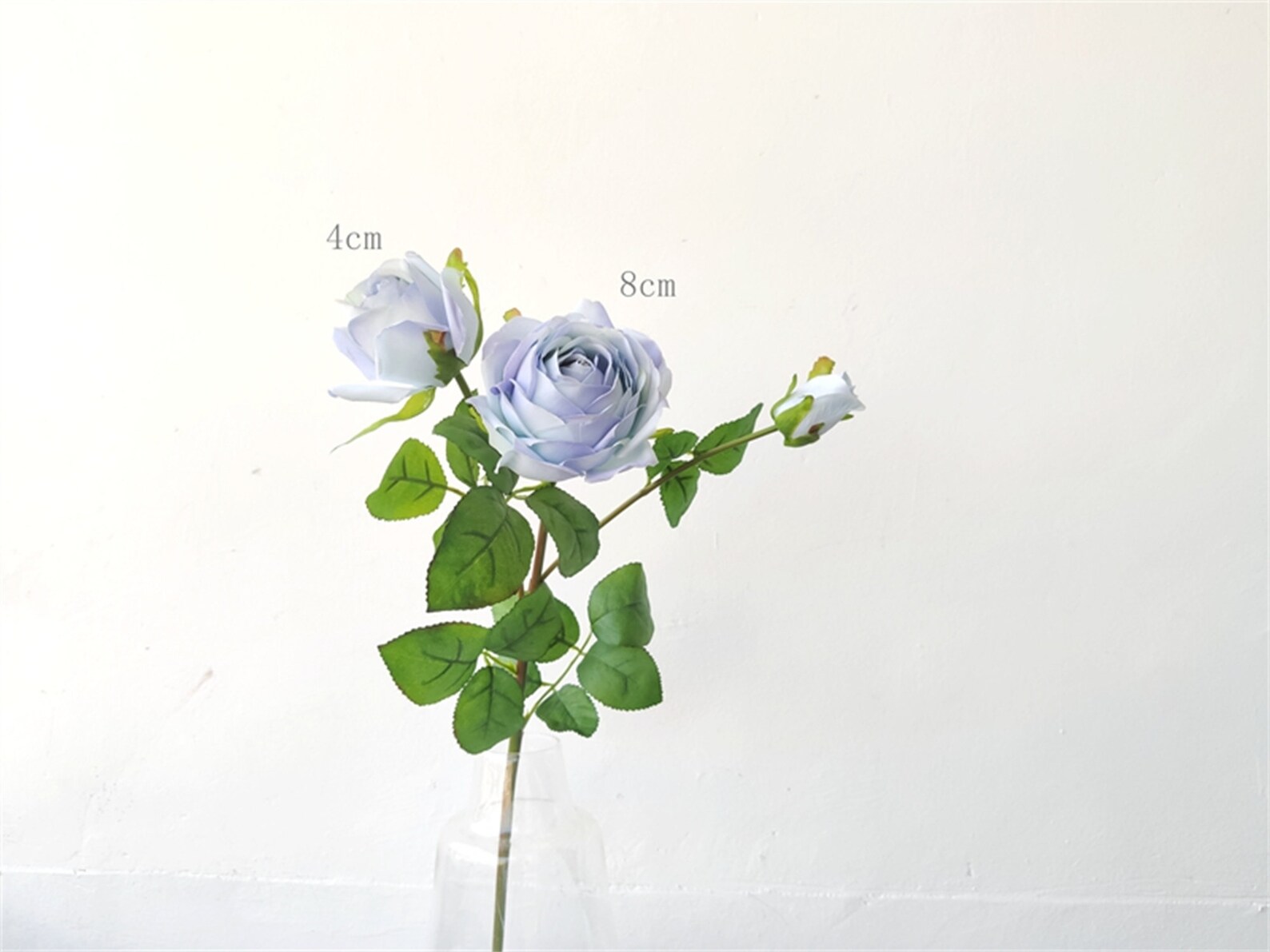 3 Heads Artificial Morandi Blue Rose High Quality Artificial - Etsy