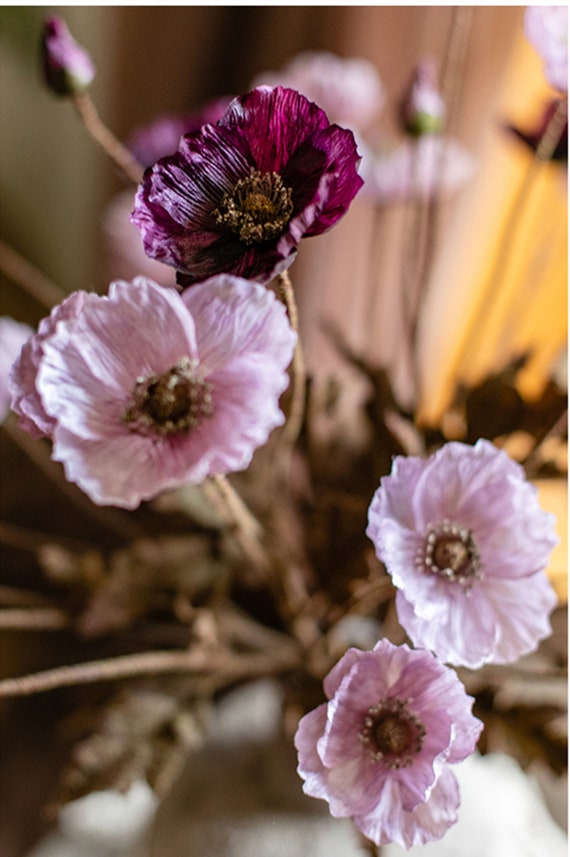 Real Touch Poppy Artificial Flowers Home Decor Centerpiece - Etsy