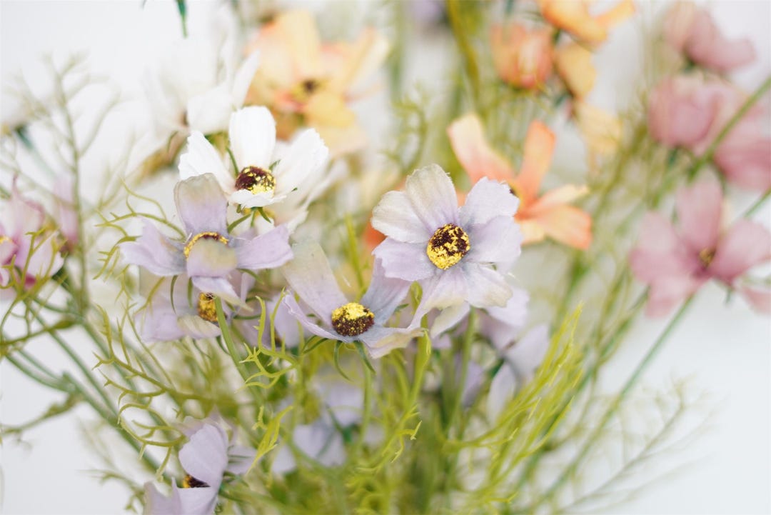 24"(overall Length)silk Cosmos Stem Artificial Faux Flower Home Decor ...