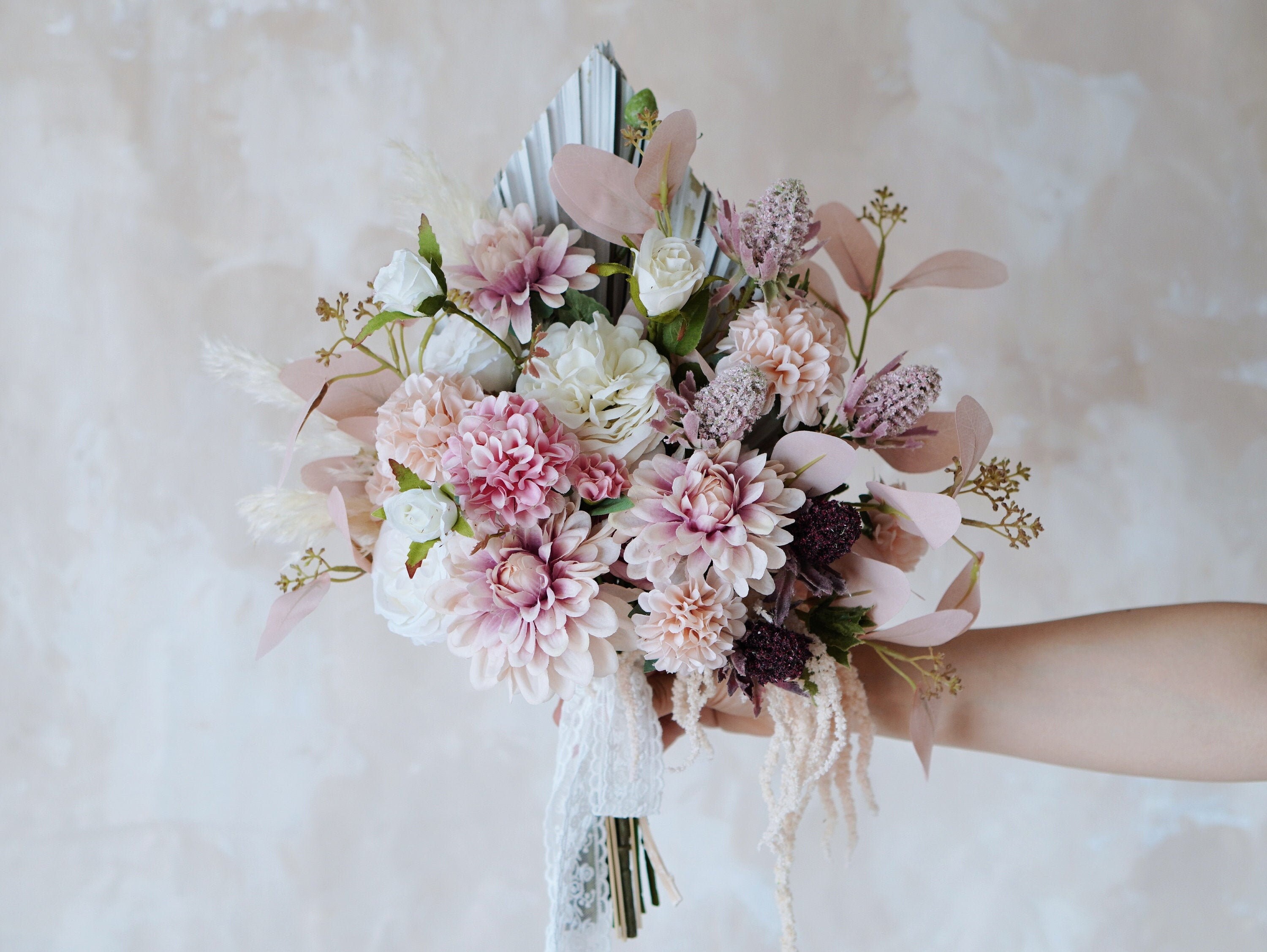 Rustic boho Wedding BouquetArtificial Faux Flowers Home | Etsy