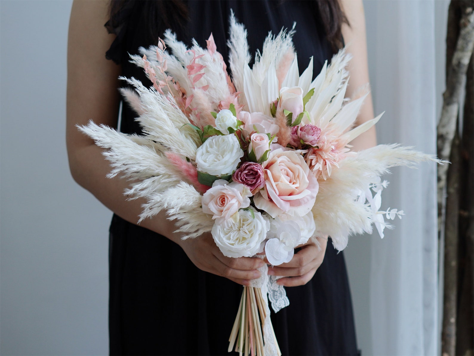 Bridal Bouquet Pampas Gras, Boho Wedding Bouquet, Bridesmaid Bouquets ...