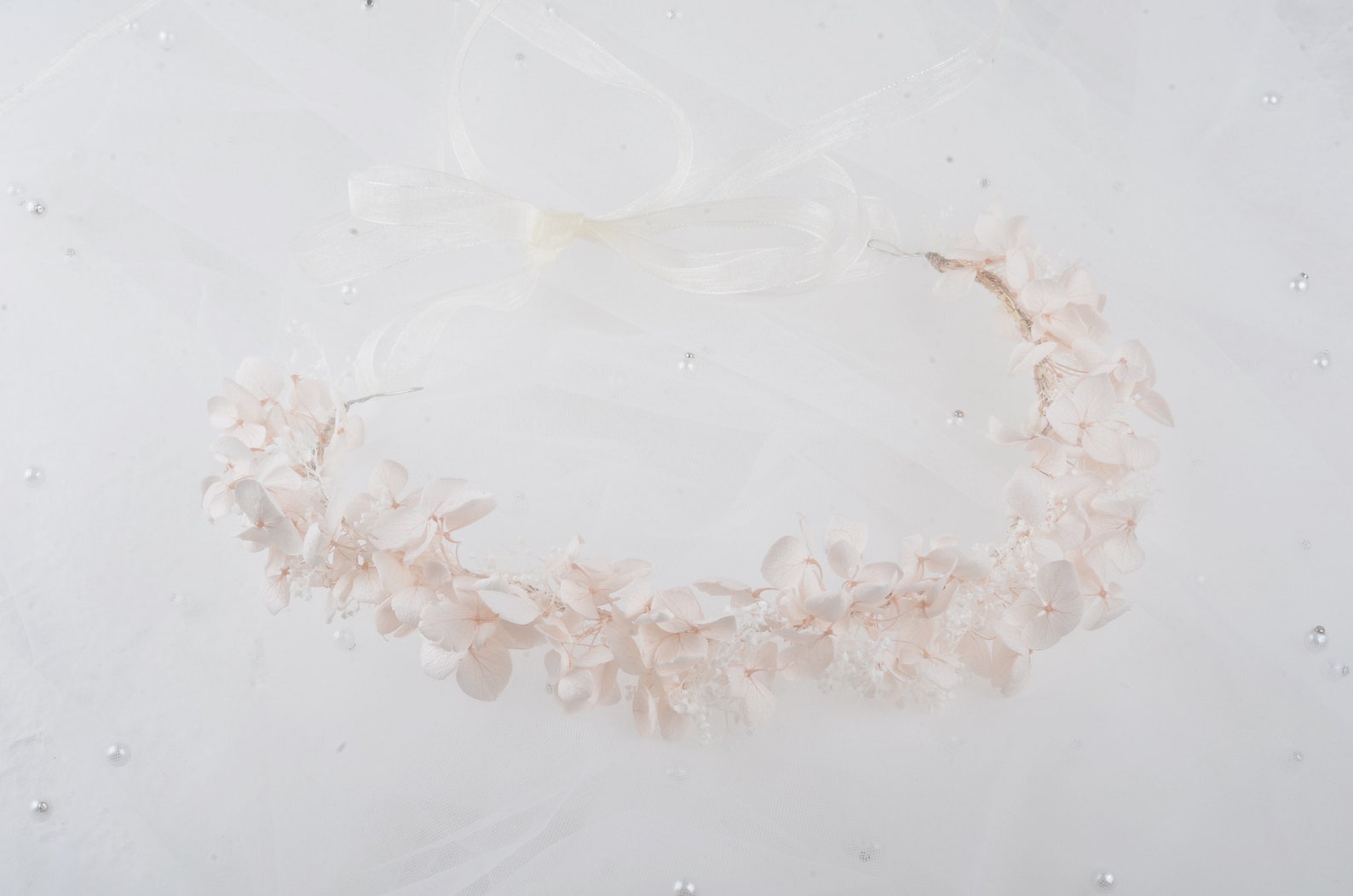 Preserved Natural Real Flower Crown Light Pink Hydrangeahalf | Etsy