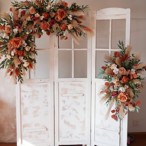 Burnt Orange Wedding Arch Arrangement,pampas Flower Arch Arrangement ...