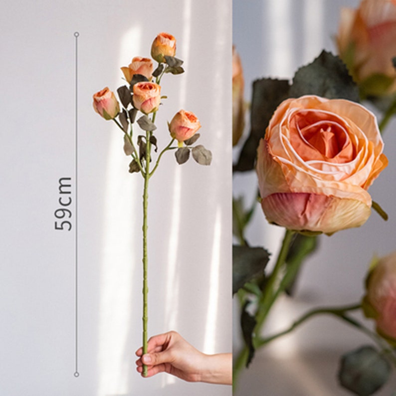 Dried Rose Artificial Faux Centerpiece Silk Flower Webbing - Etsy