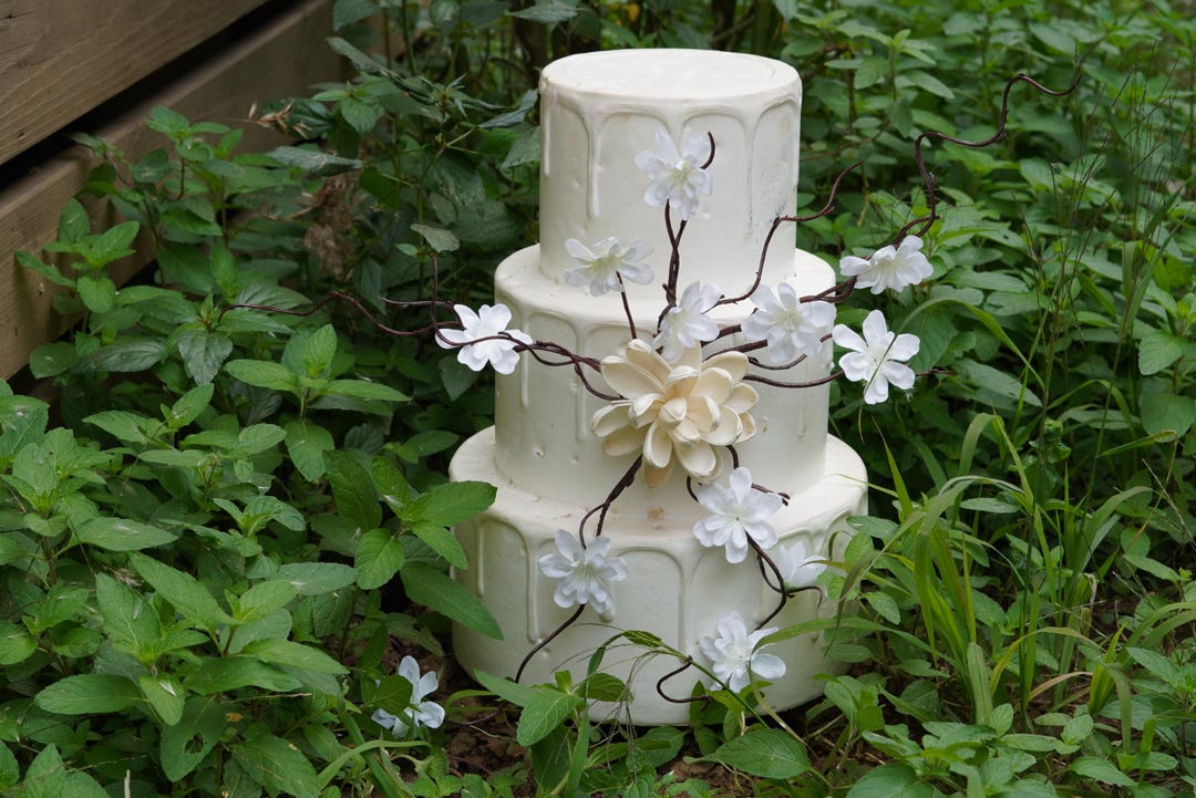 Rustic Dried Flower Cake Topper,white Dry Lotus Cake Topper,brown ...