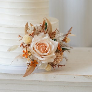 A Set Wedding Cake Topper, White Floral Cake Decoration, Cake Topper ...